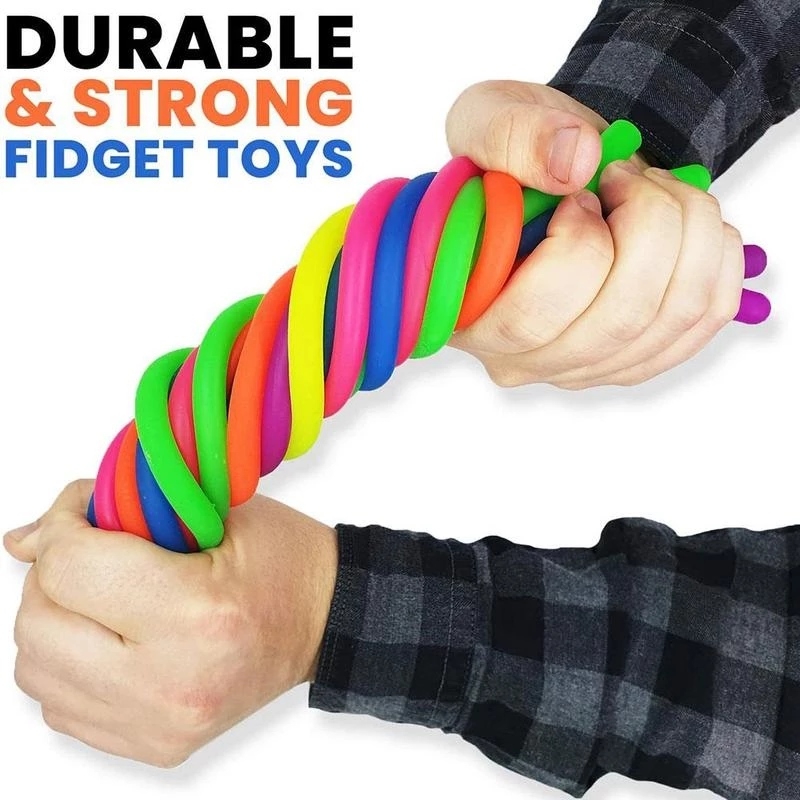 6pcs/lot Fidget Toys Soft Rubber Noodle Elastic Rope Stretch String ...