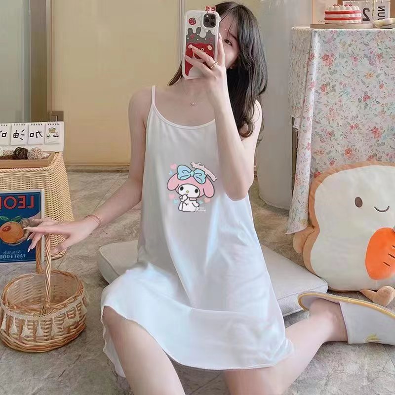 tichada 146 เสื้อนอนหรือชุดนอนสายเดี่ยวกระโปรงยาวน่ารักๆลายการณ์ตูนราคาถูกๆผ้านิ่มฟินใส่สบายมากๆ ...