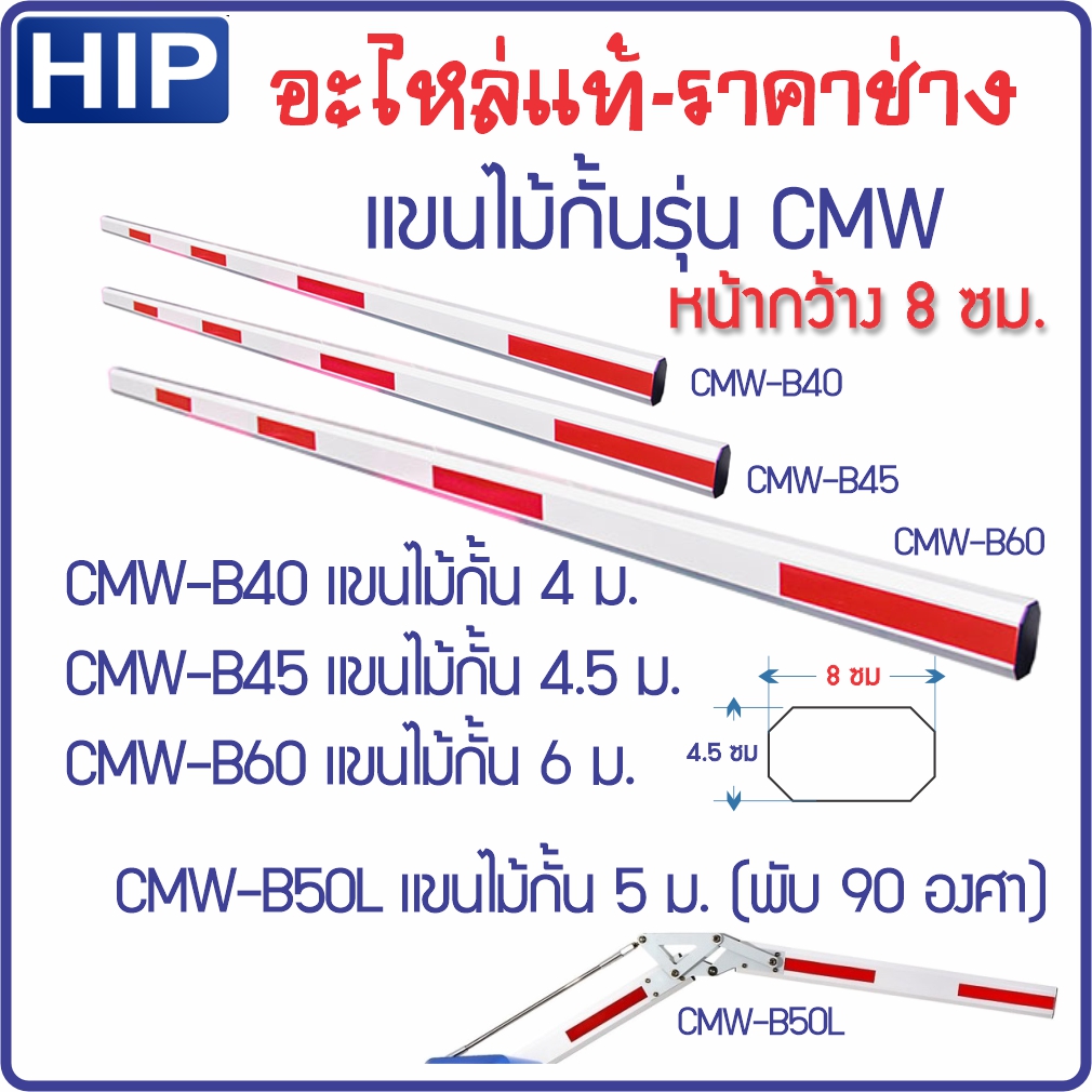 HIP แขนไม้กั้นหน้ากว้าง 8 ซม. รุ่น CMW1023 CMW1024 CMW1026 CMW1226 | Lazada.co.th