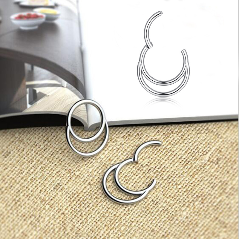 ASTM F136 Titanium Hinged Segment Hoop Ring Crescent Moon Septum ...