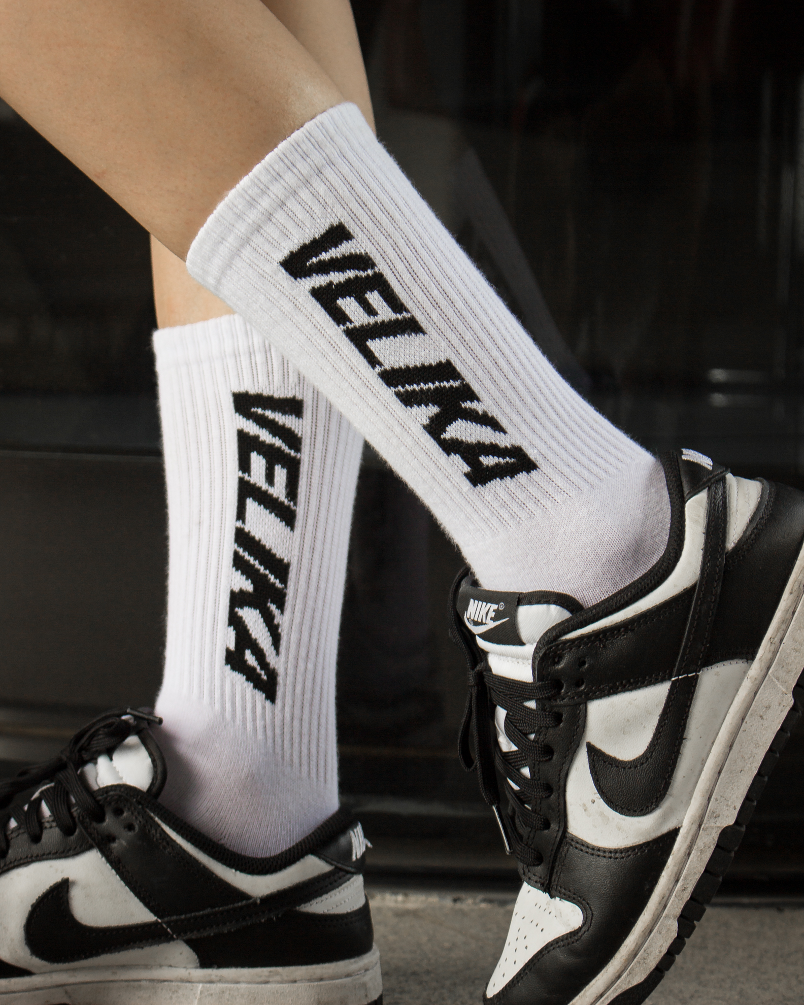 ถุงเท้า Velika Logo Socks สีขาว White - Velika - ThaiPick