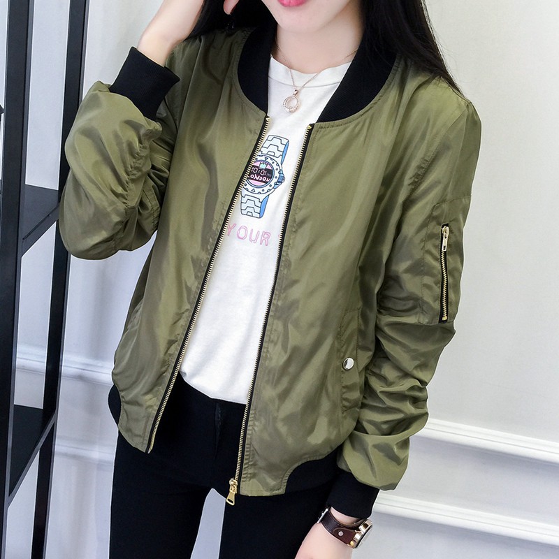 ashion Solid Loose Short Jacket Pocket Zipper Jacket hooded Outwear ...