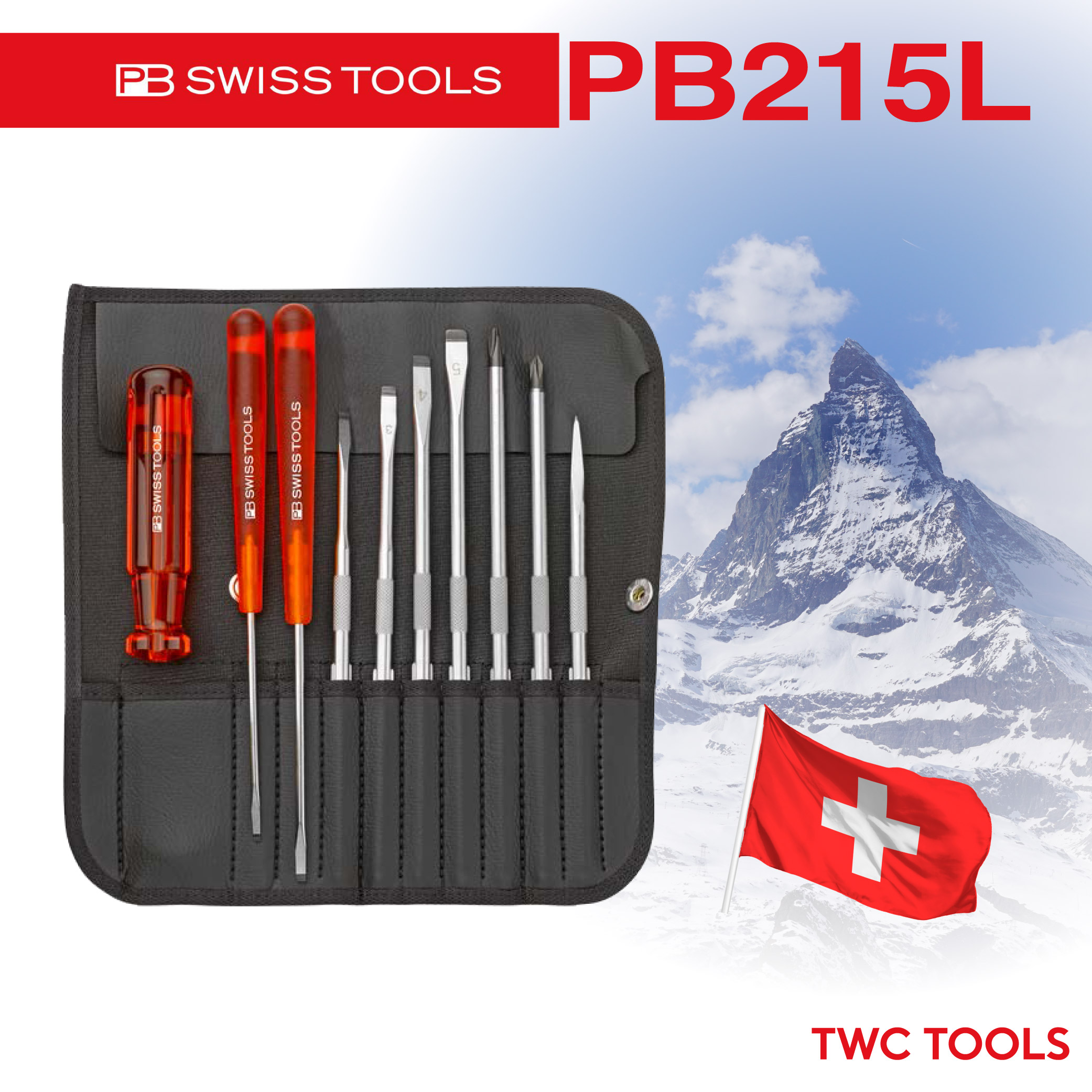PB Swiss Tools ชุดไขควง รุ่น PB 215L ไขควงซองหนัง 10 ตัวชุด Swiss Made PB215 | Lazada.co.th
