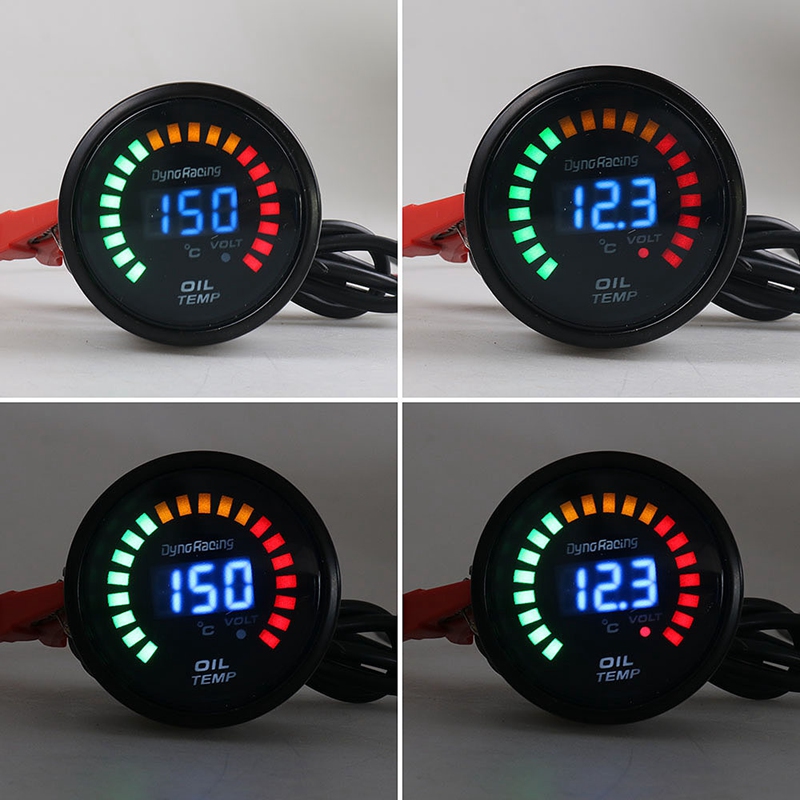 Dyno Racing 2 Inch 52mm Car LED Digital / Analog Oil Temp Temperature ...