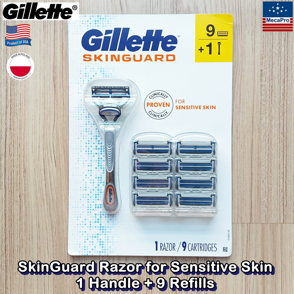ควรมี GILLETTE SKINGUARD RAZOR FOR SENSITIVE SKIN 1 HANDLE + 9 REFILLS ...