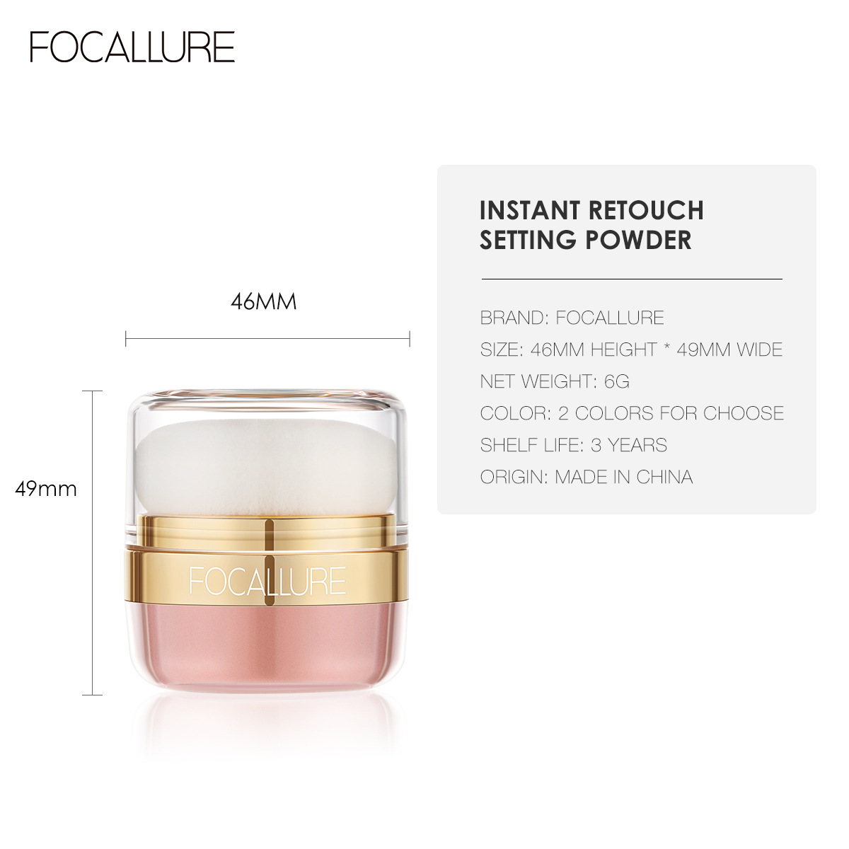 FOCALLURE AmberGold Instant Retouch oil-control setting powder loose ...