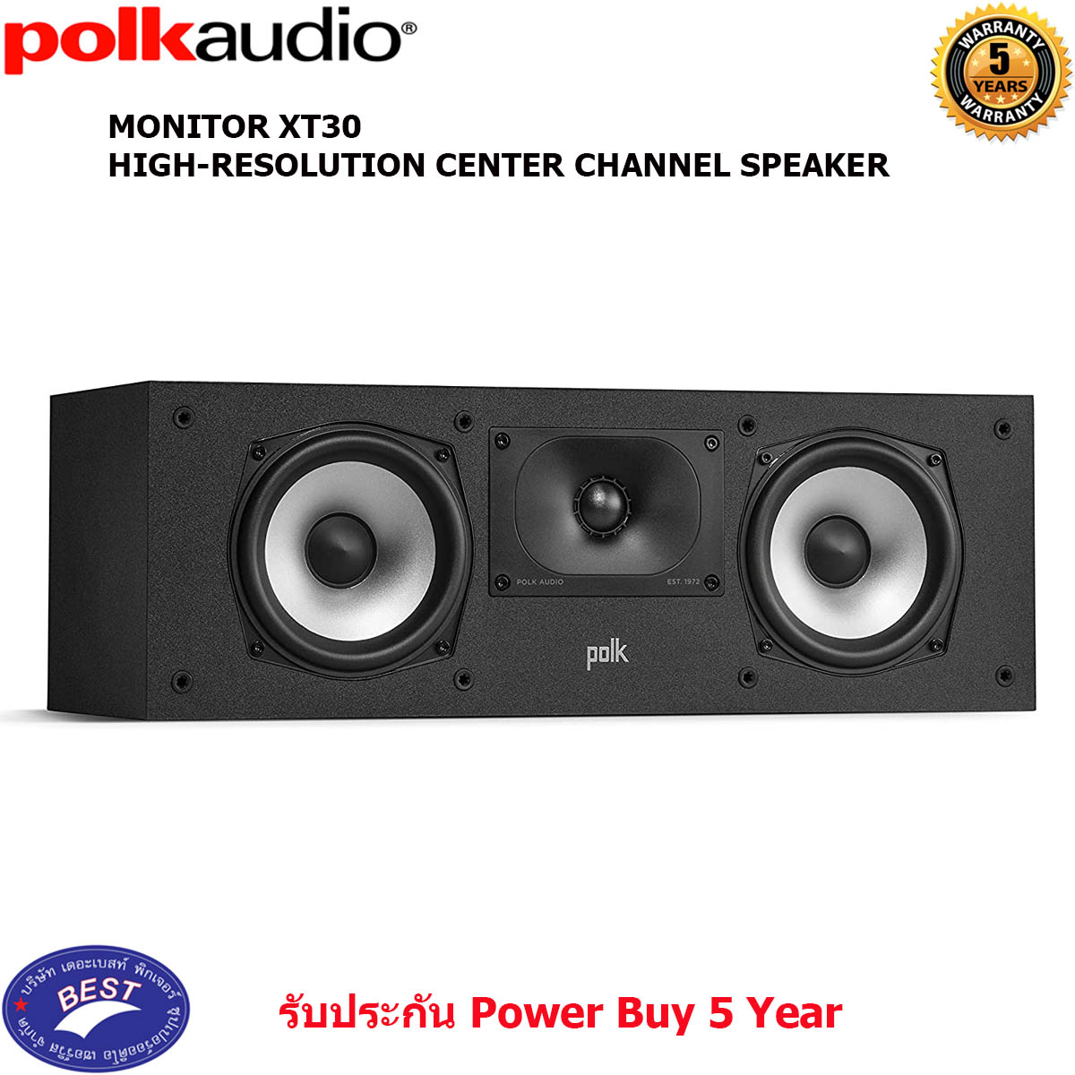 POLK MONITOR XT30 HIGH-RESOLUTION CENTER CHANNEL SPEAKER | Lazada.co.th