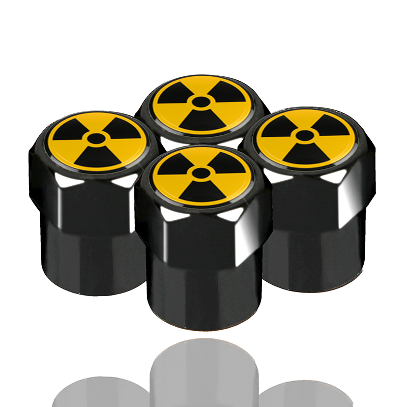4pcs Car-Styling Nuclear Radiation Emblem case Car Tire Valve Caps ...