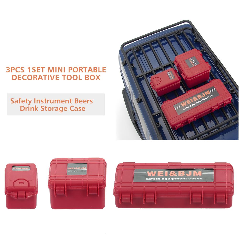 1/10 RC Car Safety Equipment Case 3pcs Decorative Tool Box Screws ...