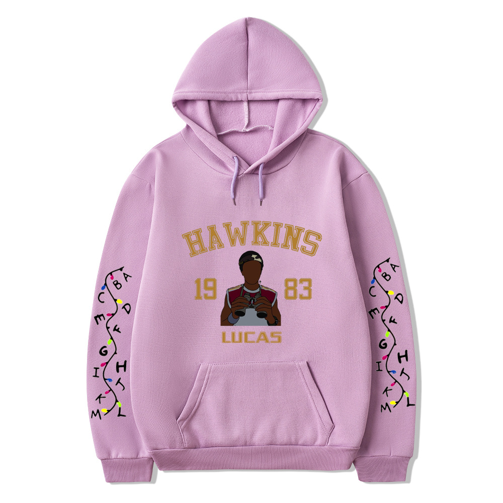 Lucas Sinclair คนแปลกหน้าสิ่งที่คลุมด้วยผ้าเสื้อขนาดใหญ่ผู้ชายเสื้อกัน ...