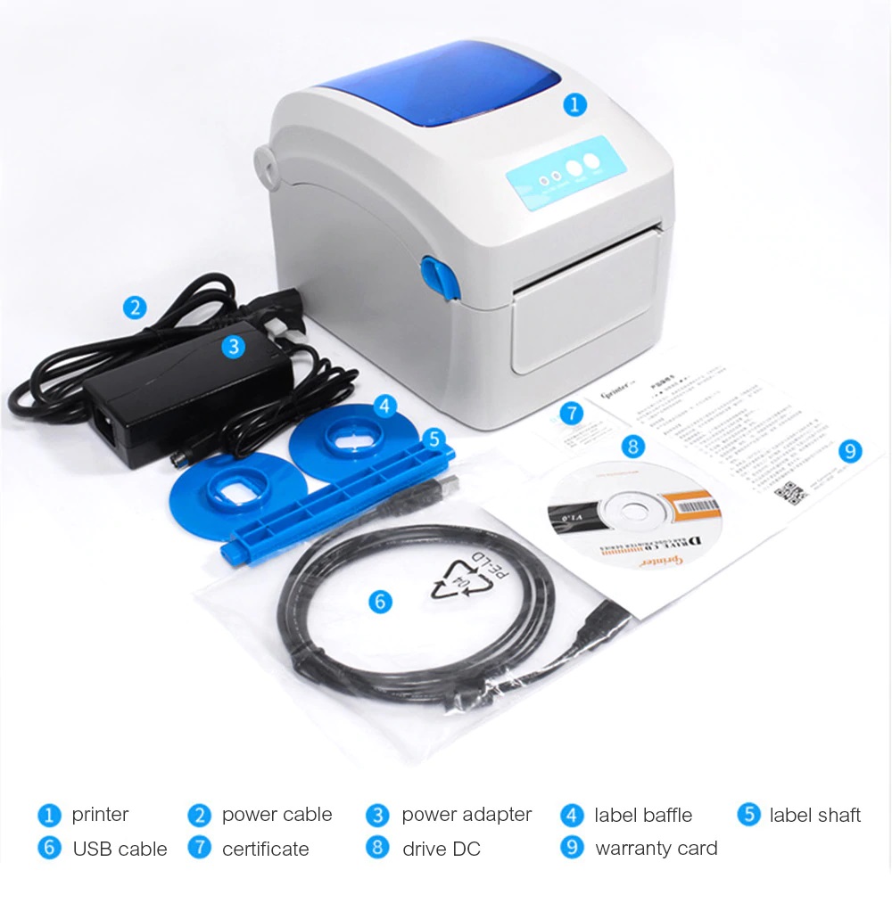 GPrinter GP-1324D เครื่องพิมพ์ฉลาก เครื่องพิมพ์บาร์โค้ด Thermal Direct Barcode Printer , Label ...