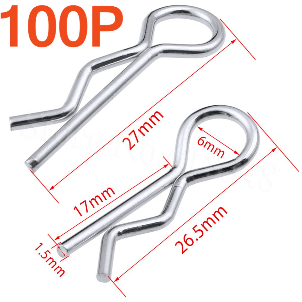 100pcs Universal 15 18th Scale Large RC Body Clips Bend Truck Buggy ...