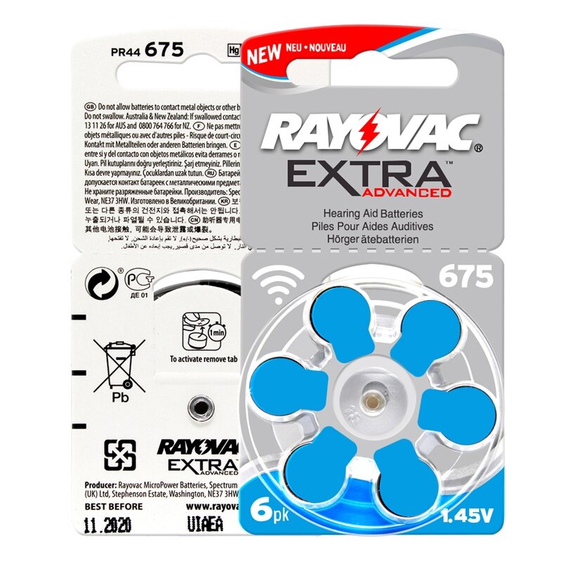 กล่องละ10แพ็ค[ของแท้100% พร้อมส่ง]หมดอายุ2024 RAYOVAC EXTRA A675 ถ่านก้อนเล็ก แบตเตอรี่เครื่อง ...