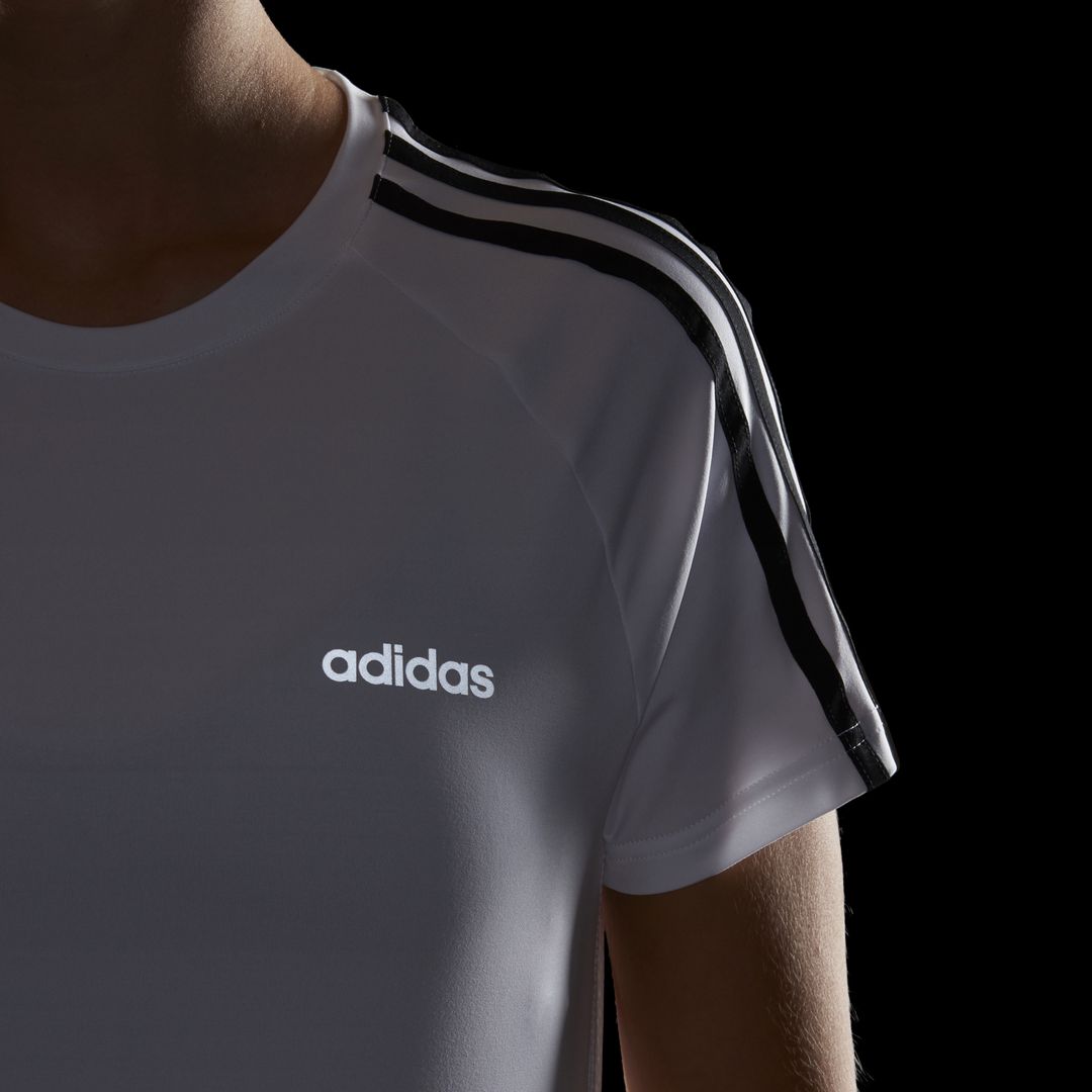 adidas TRAINING เสื้อยืด Design 2 Move 3-Stripes ผู้หญิง สีขาว DS8723 ...
