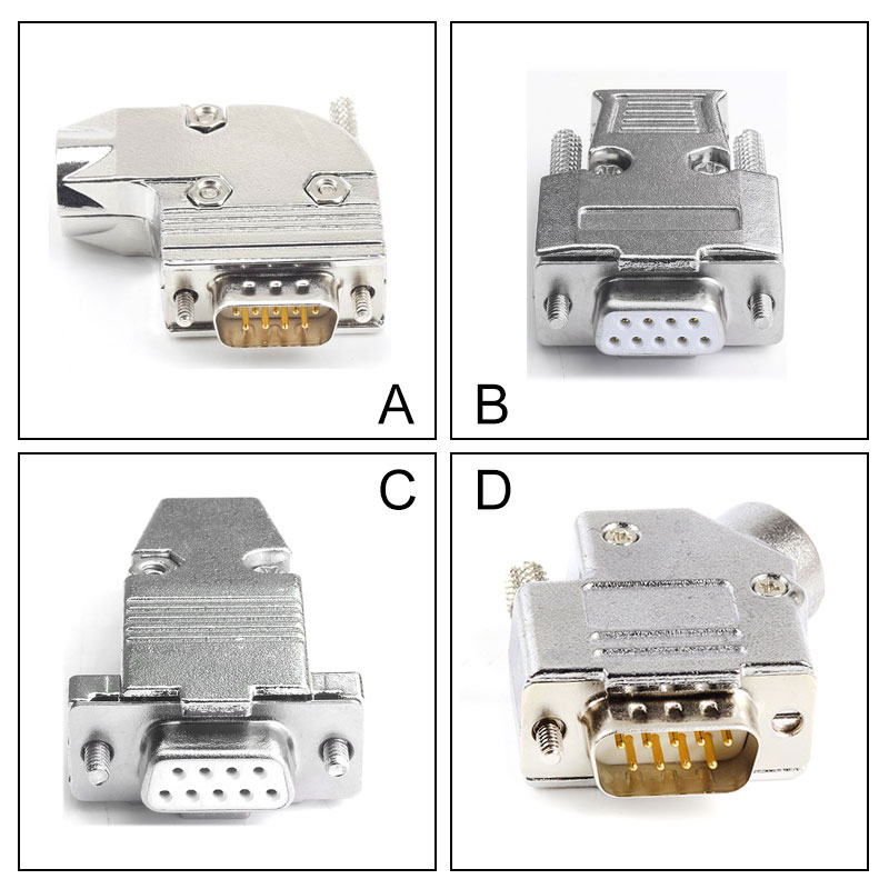 DB9 Connector RS232 Male Female 9Pin Plug Wire Solder Serial Port Plug ...