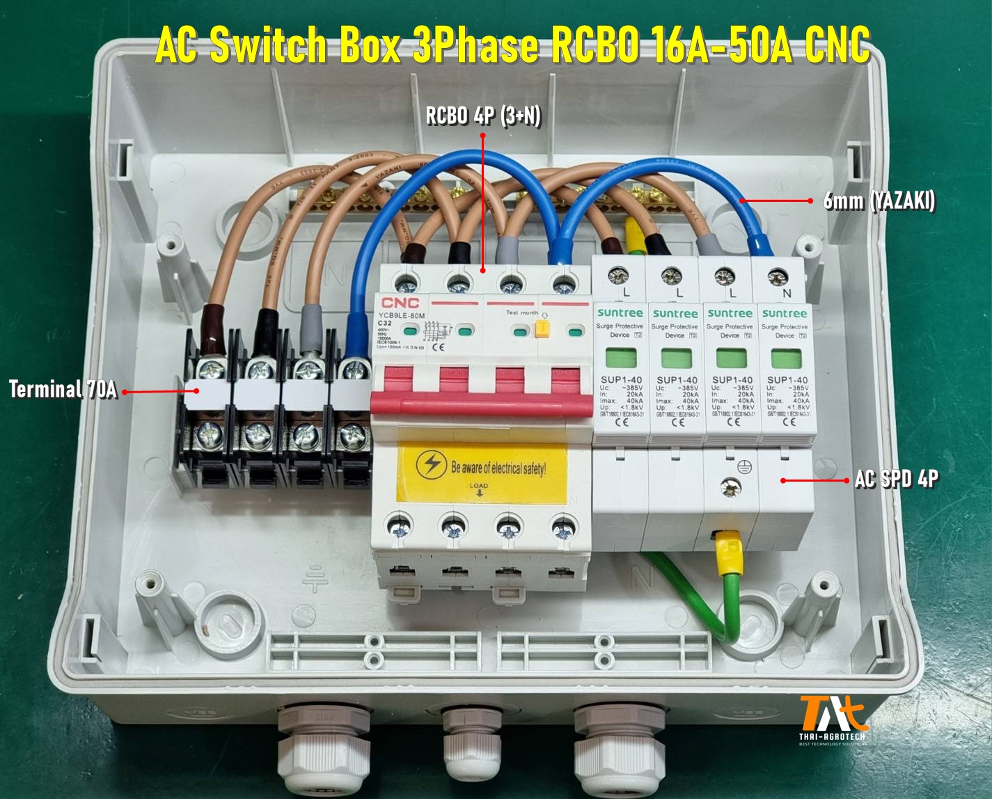 AC Switch Box 3Phase RCBO 16A-50A CNC สำหรับงานโซล่าเซลล์ | Lazada.co.th
