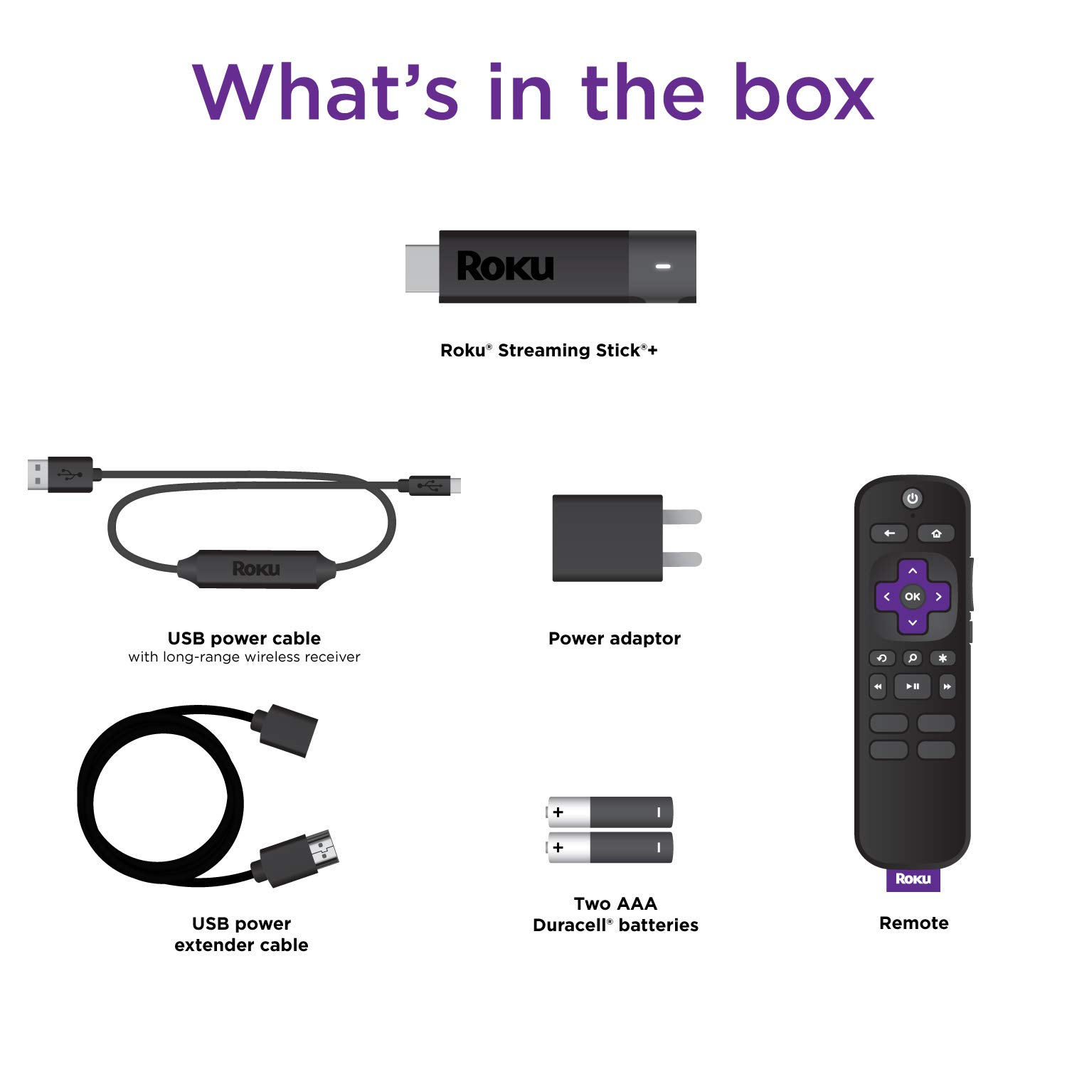 Roku Streaming Stick+ (3810R) HD/4K/HDR Streaming Device with Long ...