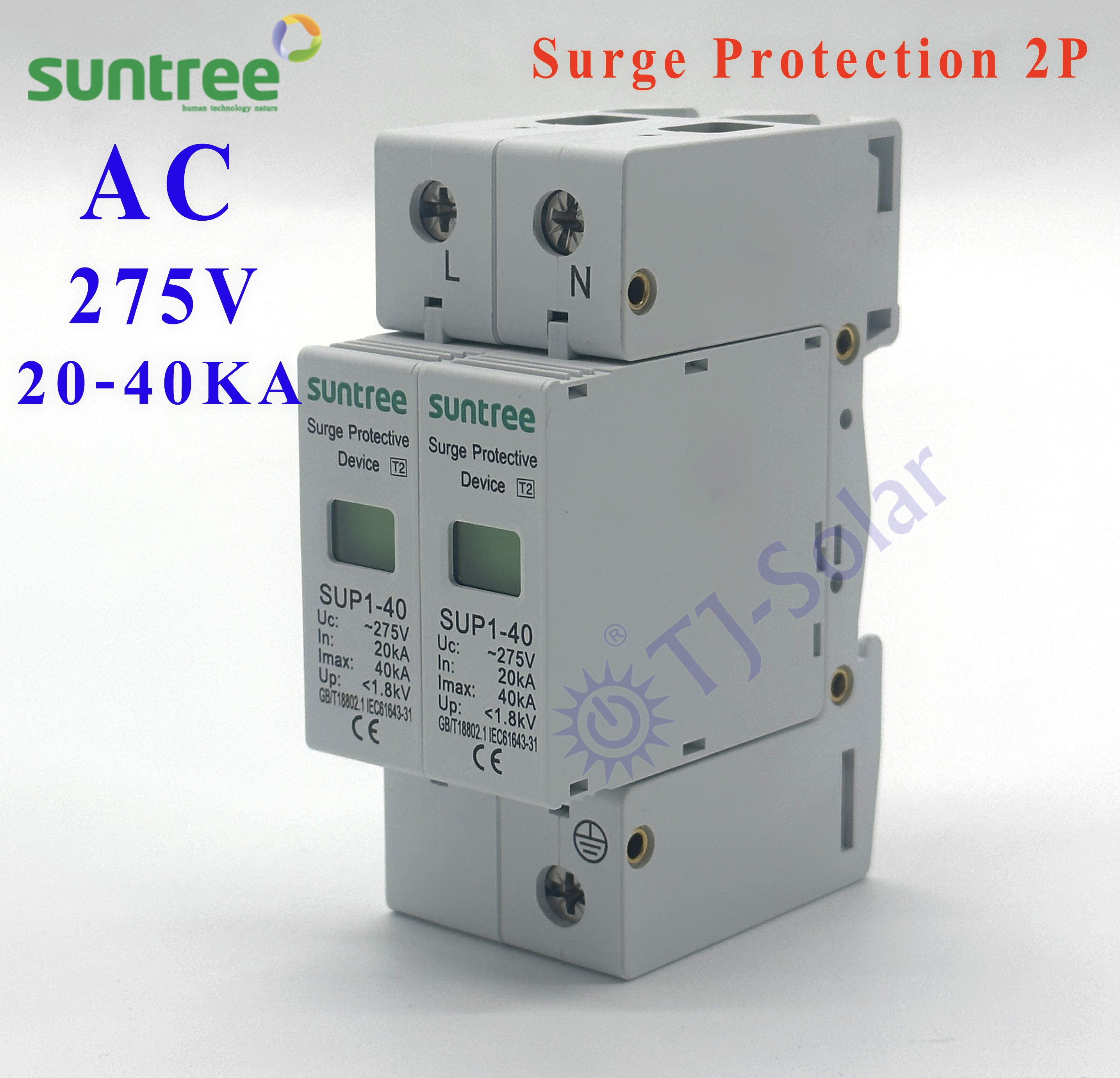 Suntree AC Surge Protection AC 275V 20~40KA อุปกรณ์กันฟ้าผ่า ตัวป้องกันฟ้าผ่า สำหรับไฟบ้าน รุ่น ...