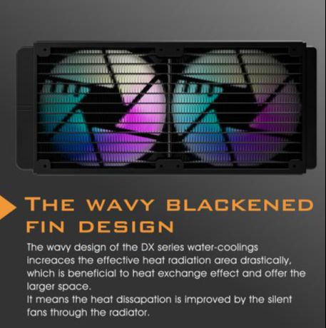 DarkFlash DX240 black PC CPU water Cooling Liquid with 12mm RGB pc ...