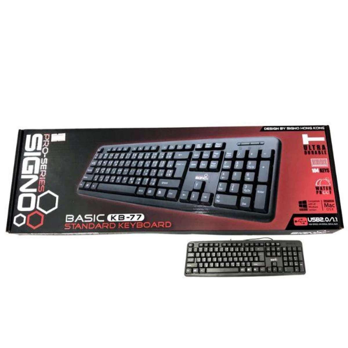 คีย์บอร์ด Signo Wired Keyboard รุ่น KB-77 - 131G - ThaiPick