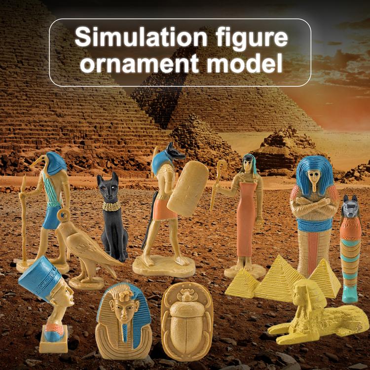 Egyptian Pyramid Model Kit Egypt Pyramid 12 Figurines 12.9 Inches High ...