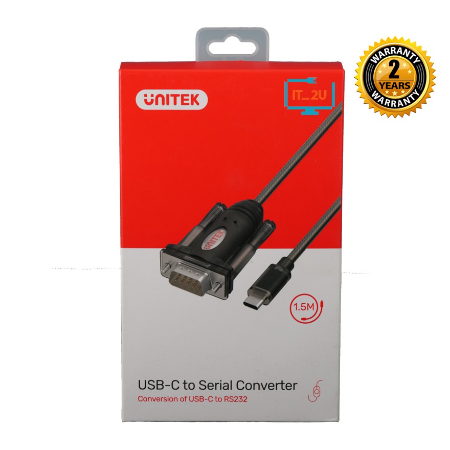 Unitek(ยูนิเทค) Adapter USB-C to Serial RS232 Converter y-1105k - ลิตเ ...