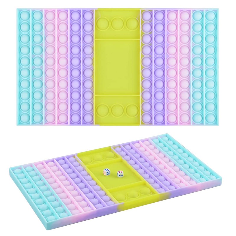 Big Size Pop It Chessboard Bubble Game Fidget Toys Set Rainbow Chess ...