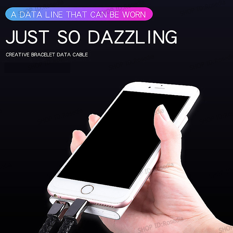 Gelang Kabel Data Charger Usb Tipe C Fast Charging Portable Bahan Kulit ...