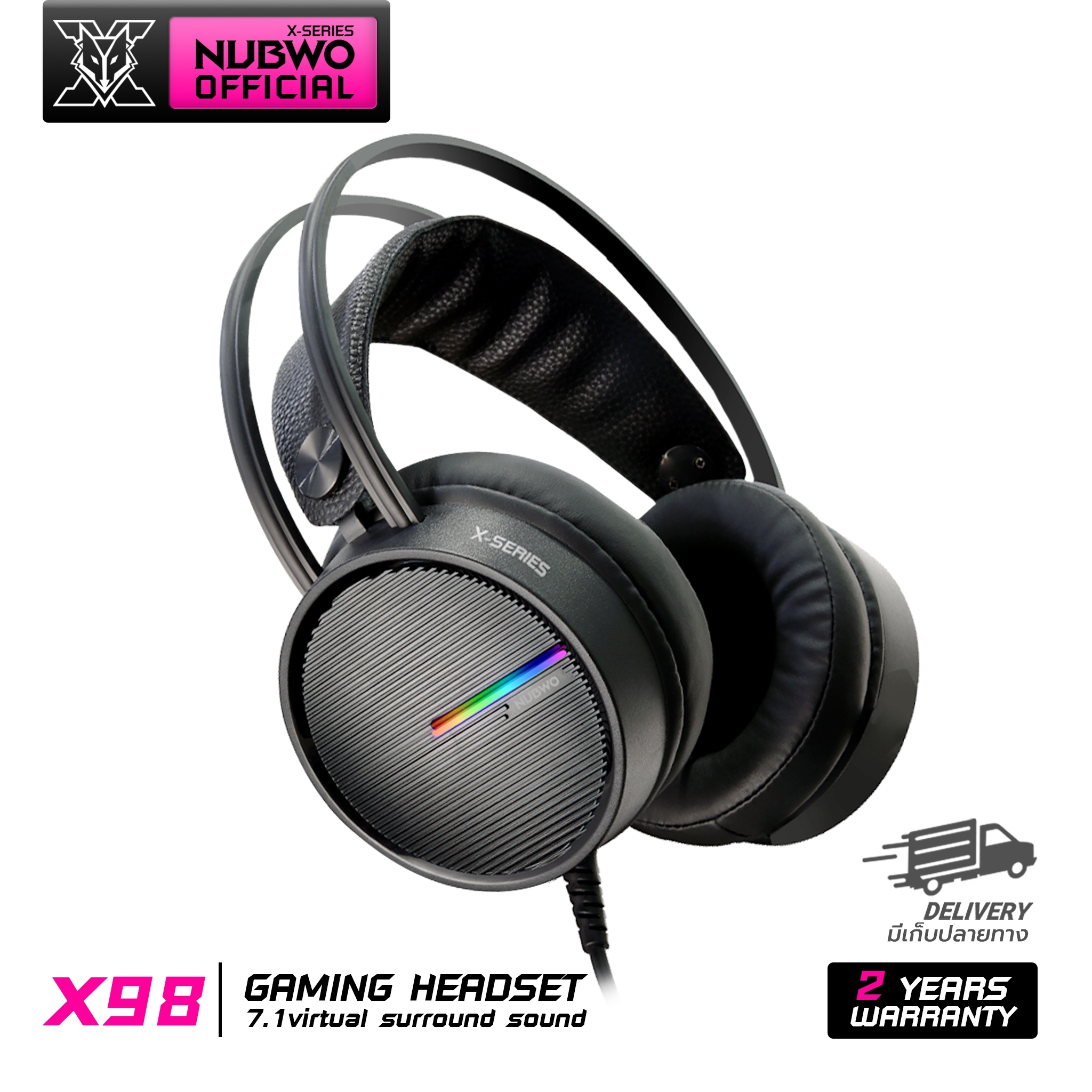 หูฟังเกมมิ่ง Nubwo X98 USB 7.1 surround Black ของแท้ประกันศูนย์ 2 ปี - G.M.S. Corporation - ThaiPick