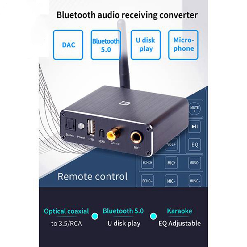 Wireless Bluetooth 5.0 Receiver Audio DAC Converter U-Disk Player KTV ...