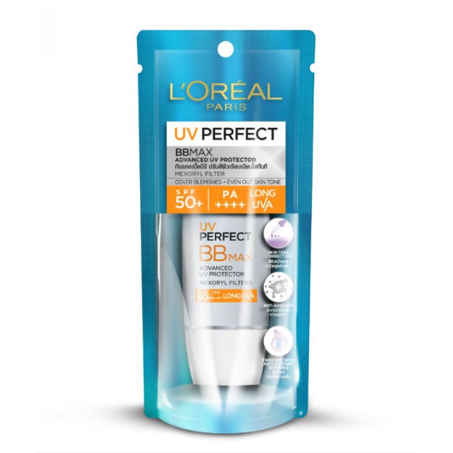 L'Oreal UV Perfect Broad UV Sunscreen City Resist SPF50+ PA++ 30ml. ลอรีอัล ยูวี เพอร์เฟ็คท์ บ ...