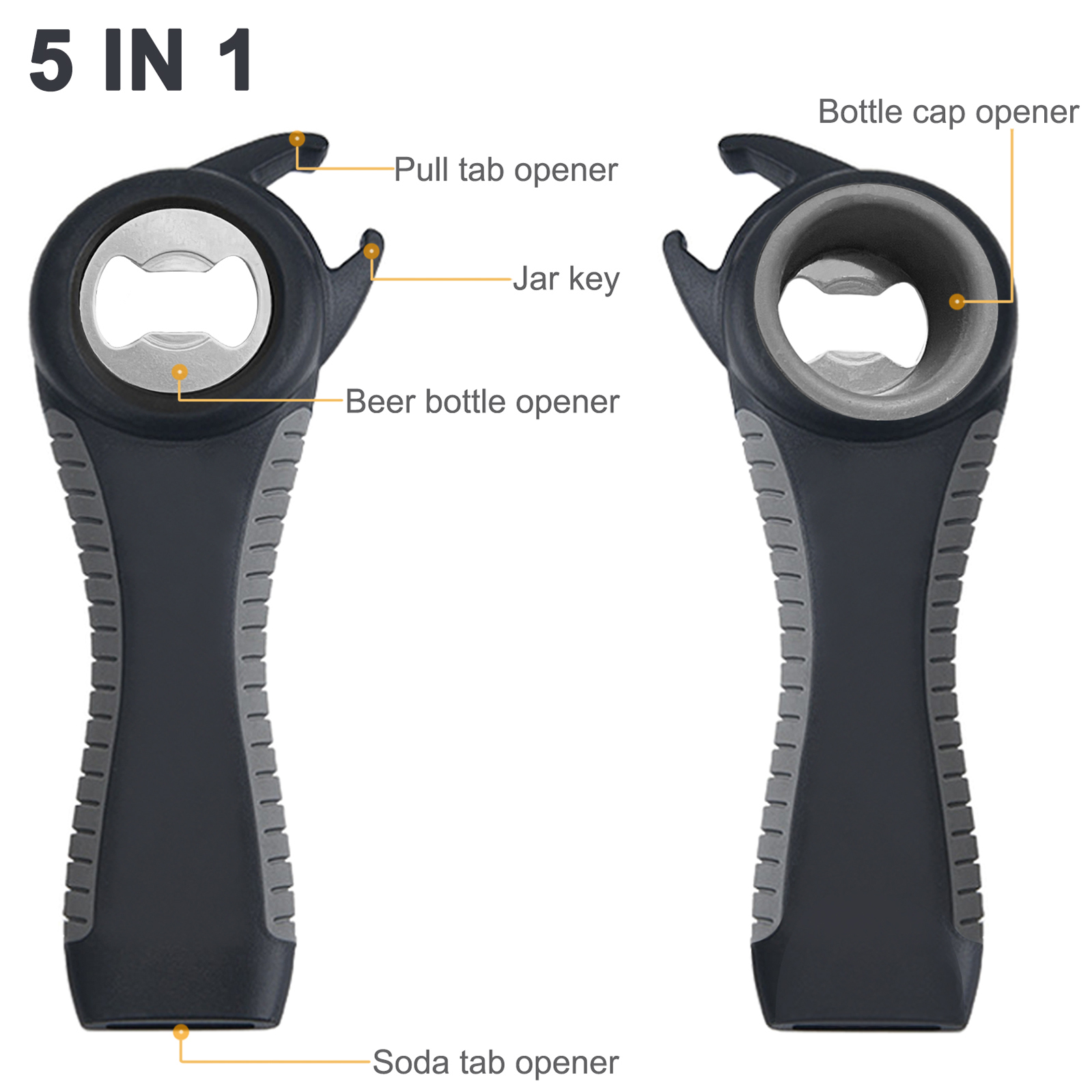 3Pcs Multi Function Beer Bottle Opener Open Tighten Lid Jar Can Opener ...