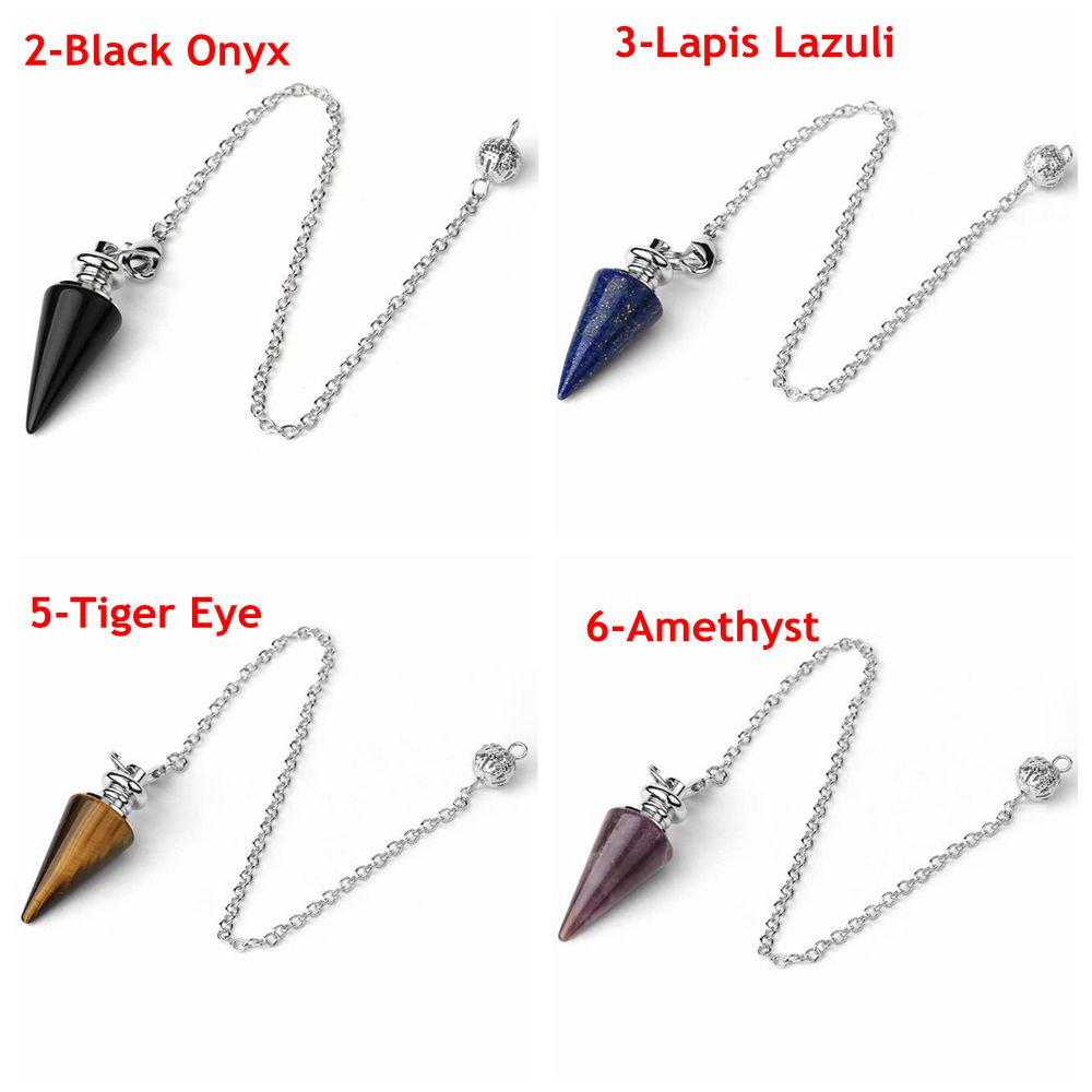 TONG Amethyst Rose Quartz Gemstone Rock Natural Stone Amulet Conical ...