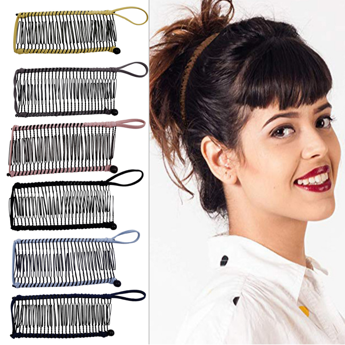 Fashion Stretch Banana Clip Double Side Lazy Hair Curler Women Hair ...