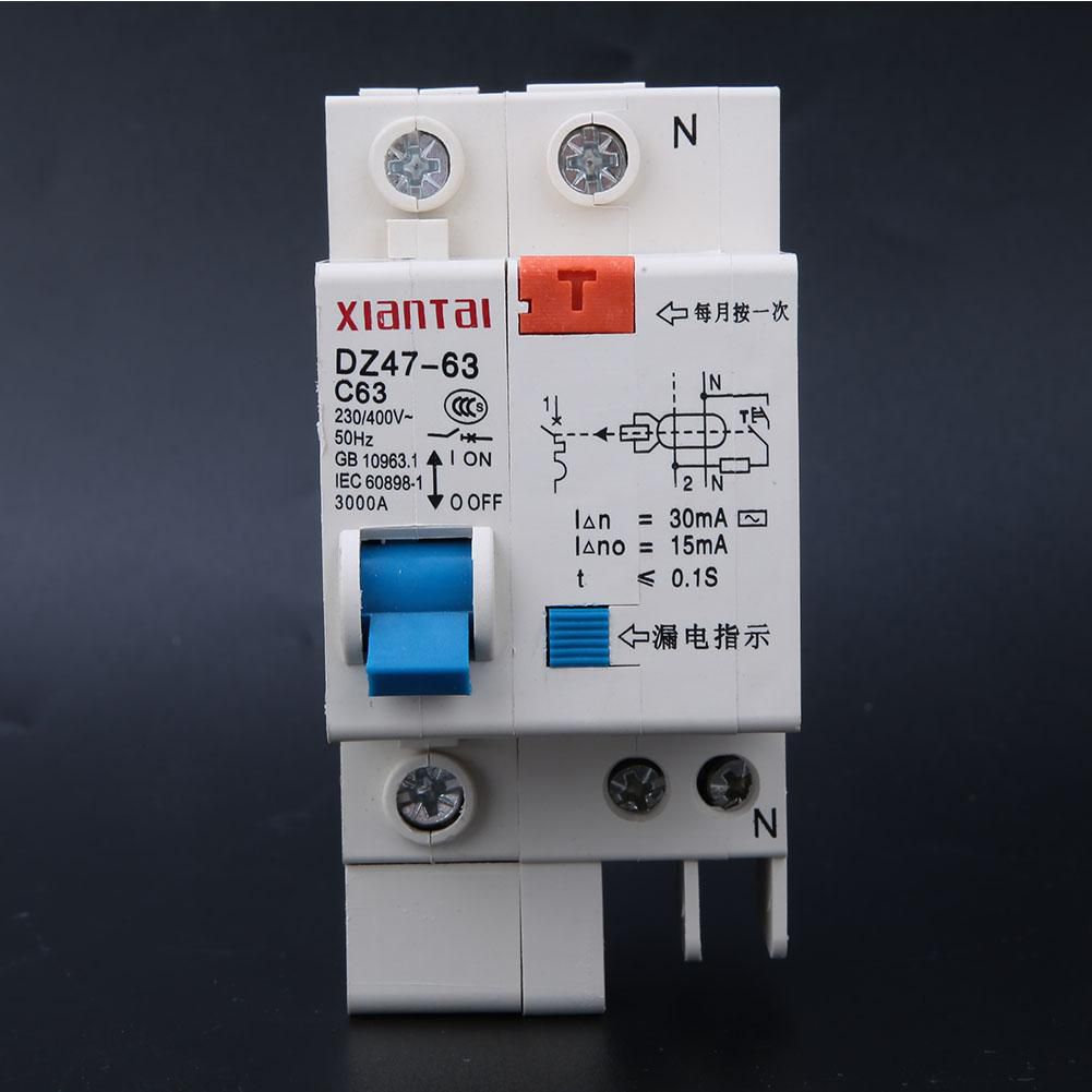 DZ47LE 1P+N 230V-400V 50HZ 60A 4KA C Type Residual Current Circuit Breaker - Joy Sound - ThaiPick