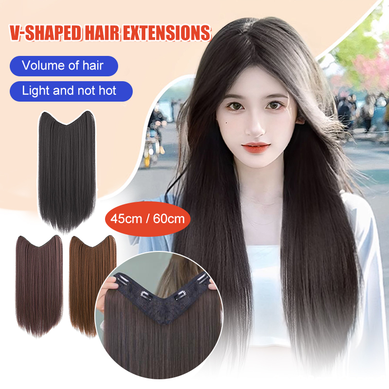 แฮร์พีช แบบแพ ผมตรง 45cm 60cm ทรงV หนาสุด 180g หนีบดัดได้สวยได้ทุกโอกาส แฮร์พีชกว้าง เส้นไหมทน ...