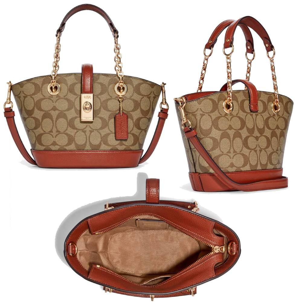 ของแท้ 💯% กระเป๋าสะพาย COACH C8597 LANE BUCKET BAG IN SIGNATURE CANVAS ...