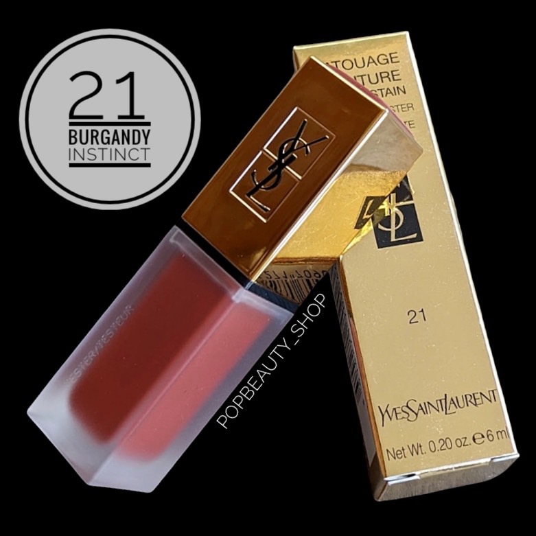 Ysl Tatouage Couture Matte Stain #21 Burgundy Instinct 6ml. (Full Size //กล่องเทสเตอร์) อีฟแซง ...