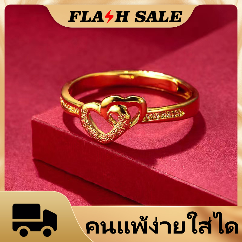 【SHER Jewelry】รูปหัวใจ ชุบทอง24K/แหวนรูปหัวใจ/แหวนแฟชั่น/ แหวนสไตเกาหลี/แหวนน่ารักๆ/แหวนรัก ...