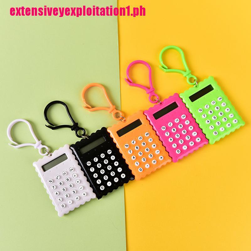 [EP]Plastic Casing 8 Digits Electronic Mini Calculator Keychain Random ...