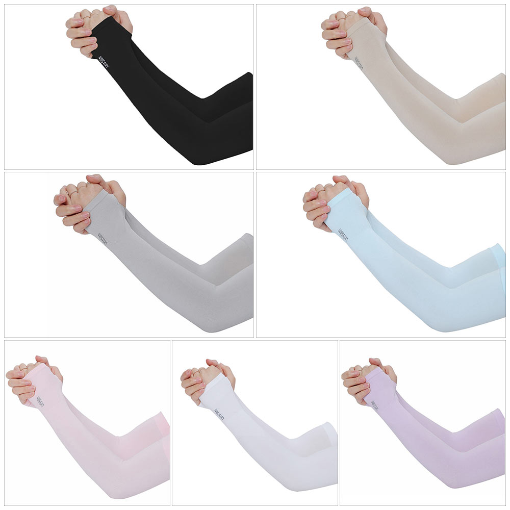 1Pair Arm Sleeves Sun UV Protection Hand Cover Stretchy Sports Sleeve ...
