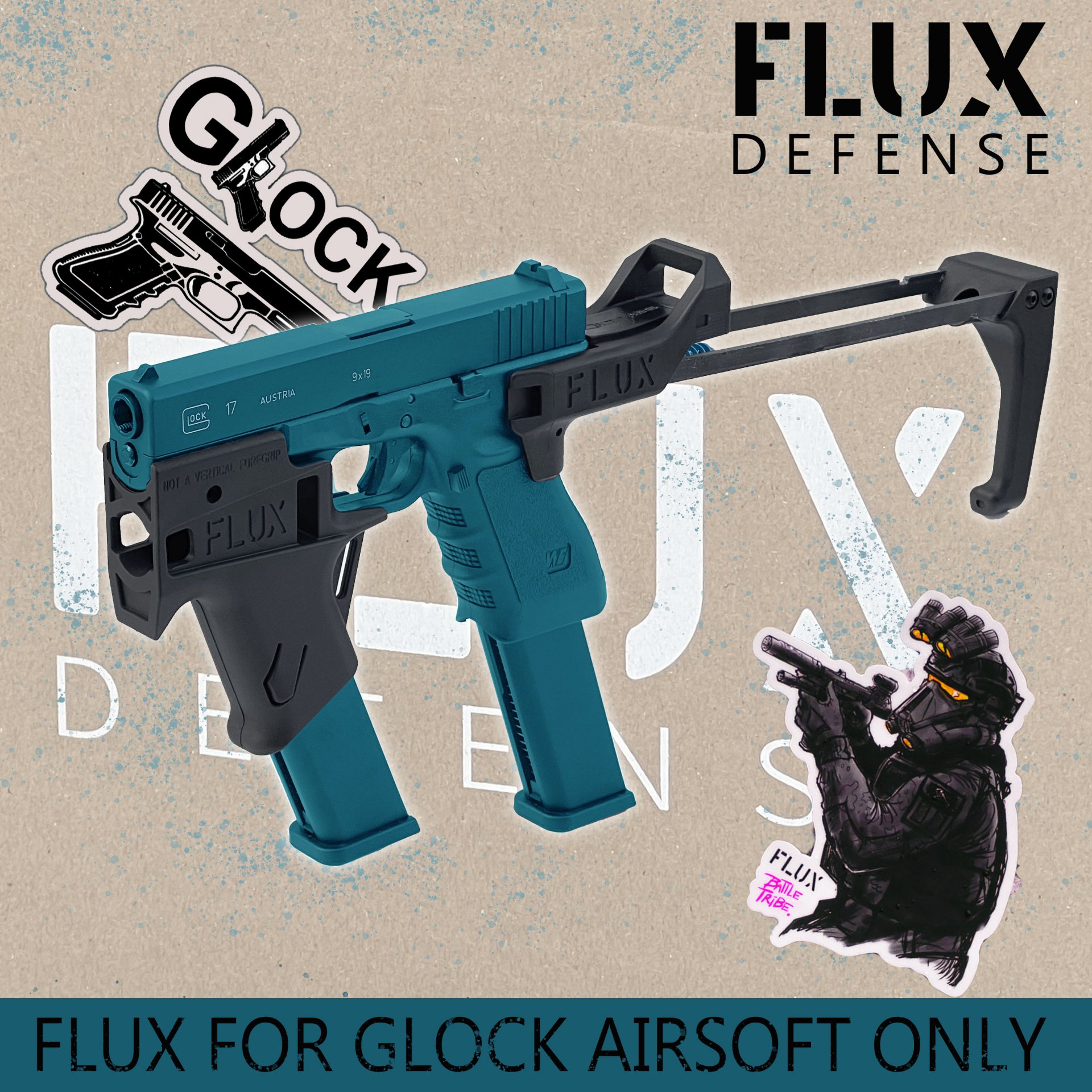 FLUX defense FLASHMAG BRACE For GLOCK สำหรับ Glock 17 18 19 - BBgunzone ...