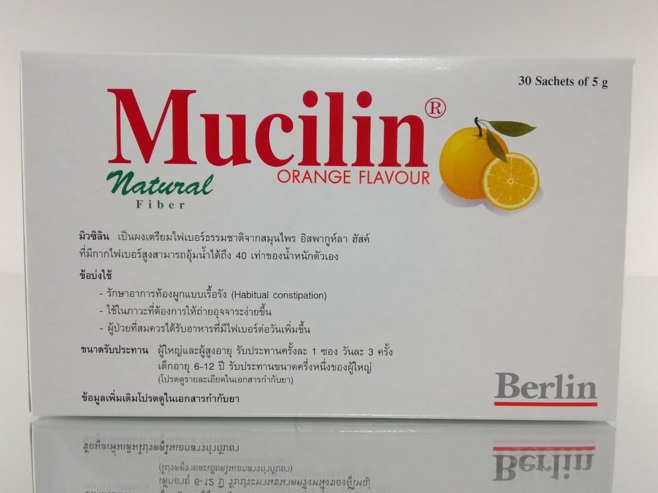 Mucilin orange flavourรสส้ม มิวซิลิน ไฟเบอร์ธรรมชาติ(30ซอง) (3กล่อง ...