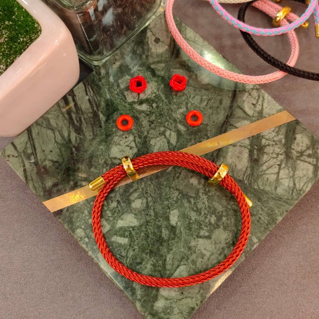 กำไลสลิง DIY ชุดอะไหล่กำไลข้อมือร้อยปี่เซียะ สาย 3 มิล ฟรีไซส์ ปรับขนาด ...