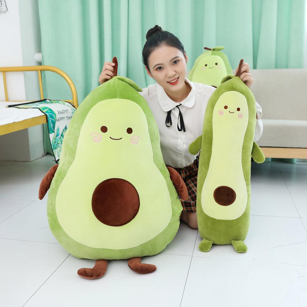 45~95cm Happy Stuffed Green Avocado Doll Long Plant Fruit Pillow Ultra ...