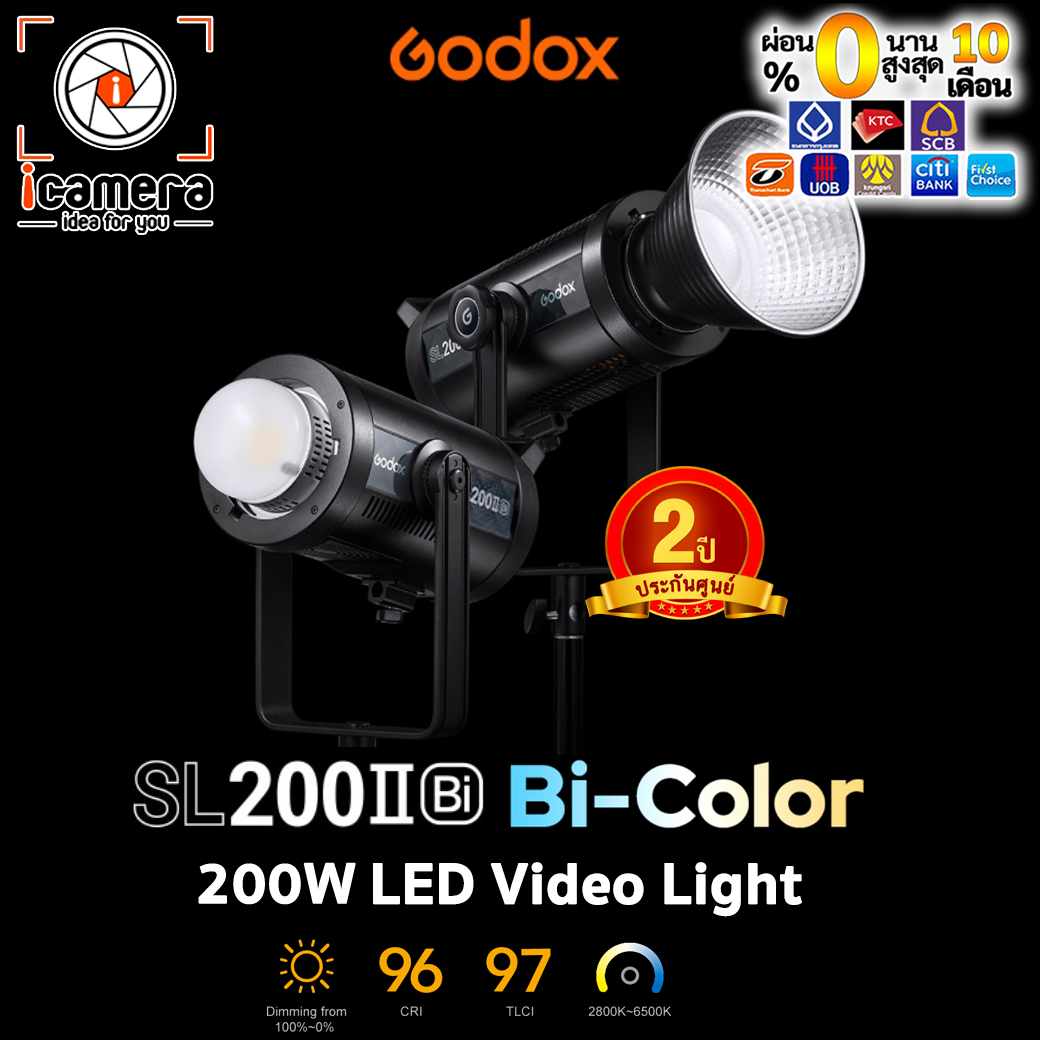 ผ่อน 0%** Godox LED SL200 II Bi - LED Video Light ( SL-200 II Bi 2800K ...