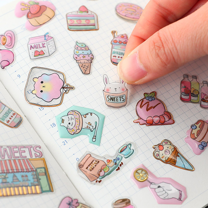 20 Sheets Cute Korean Cartoon Sticker DIY Scrapbooking Junk Journal ...