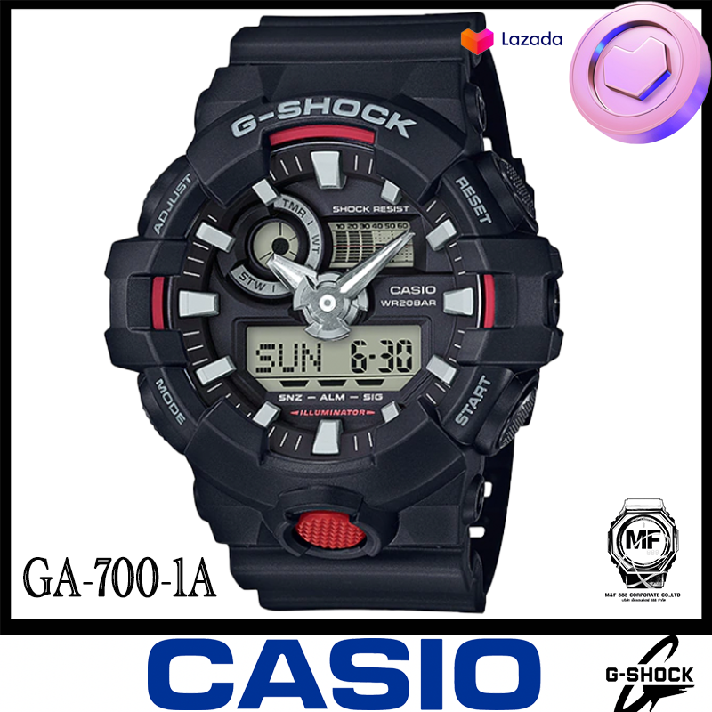 Casio G-Shock นาฬิกาข้อมือผู้ชาย สายเรซิ่น รุ่น GA-700-1A - สีดำ ของ ...