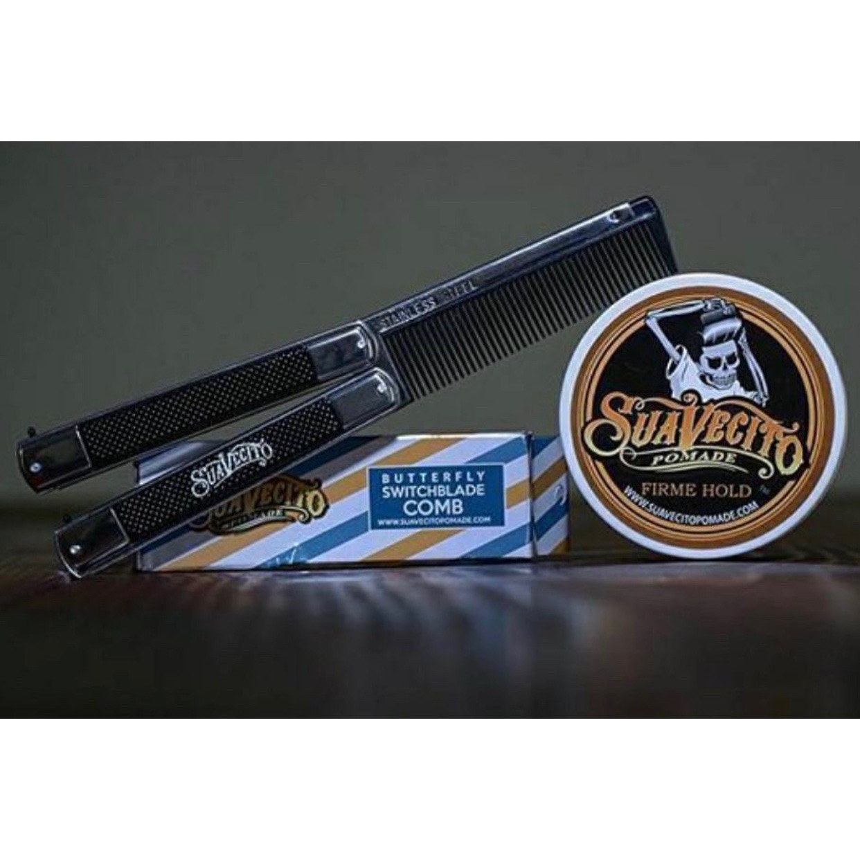 เซ็ทคู่ Suavecito switchblade comb + Firme Hold Pomade ...