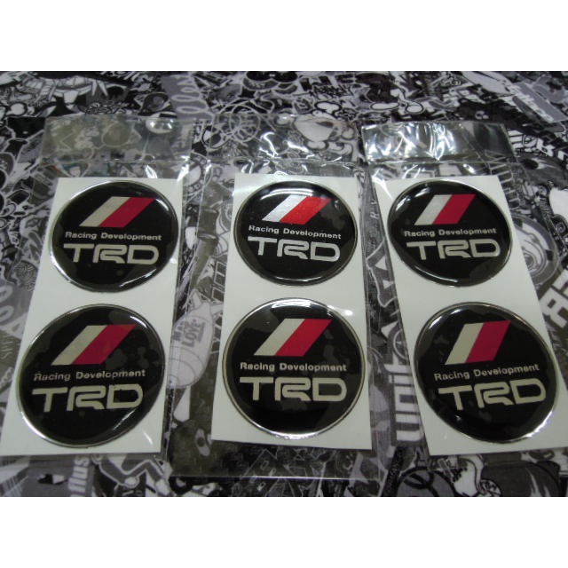 สติ๊กเกอร์เทเรซิ่นนูนอย่างดี คำว่า TRD สำหรับติดรถ TOYOTA โตโยต้า ...